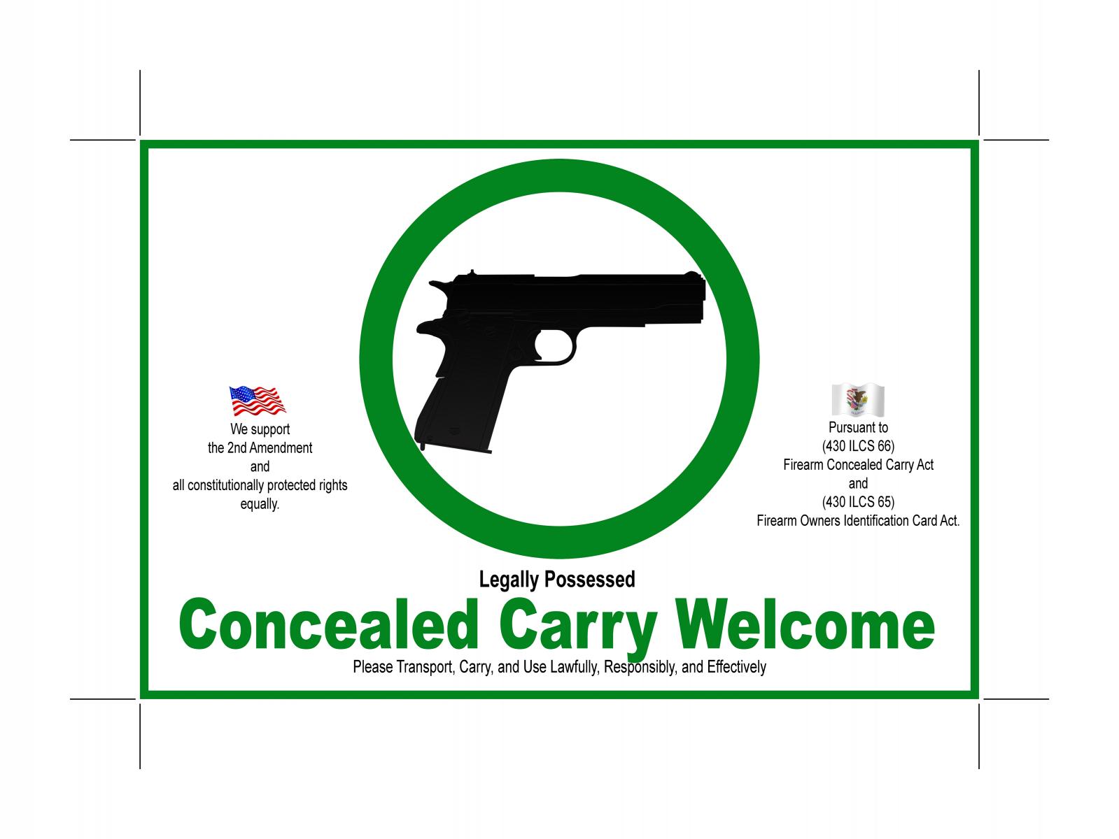 CONCEAL CARRY WELCOME SIGNS - Illinois Right to Keep and Carry ...