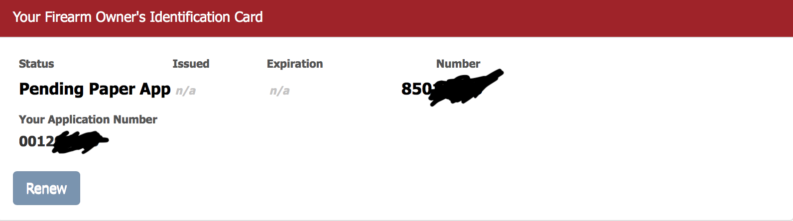 FOID Card Application, Number Already Showing Online - Illinois FOID ...