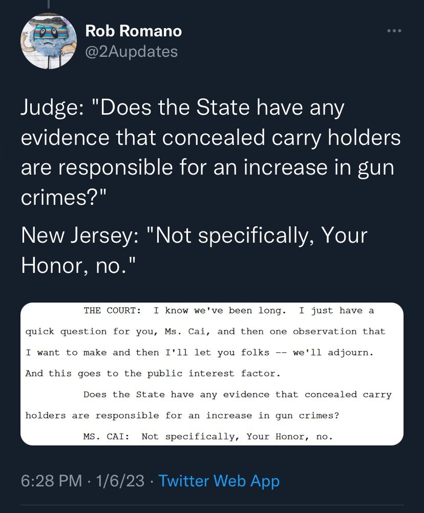 Koons v. Reynolds (D. NJ, Bruen response bill) - Judicial Second ...