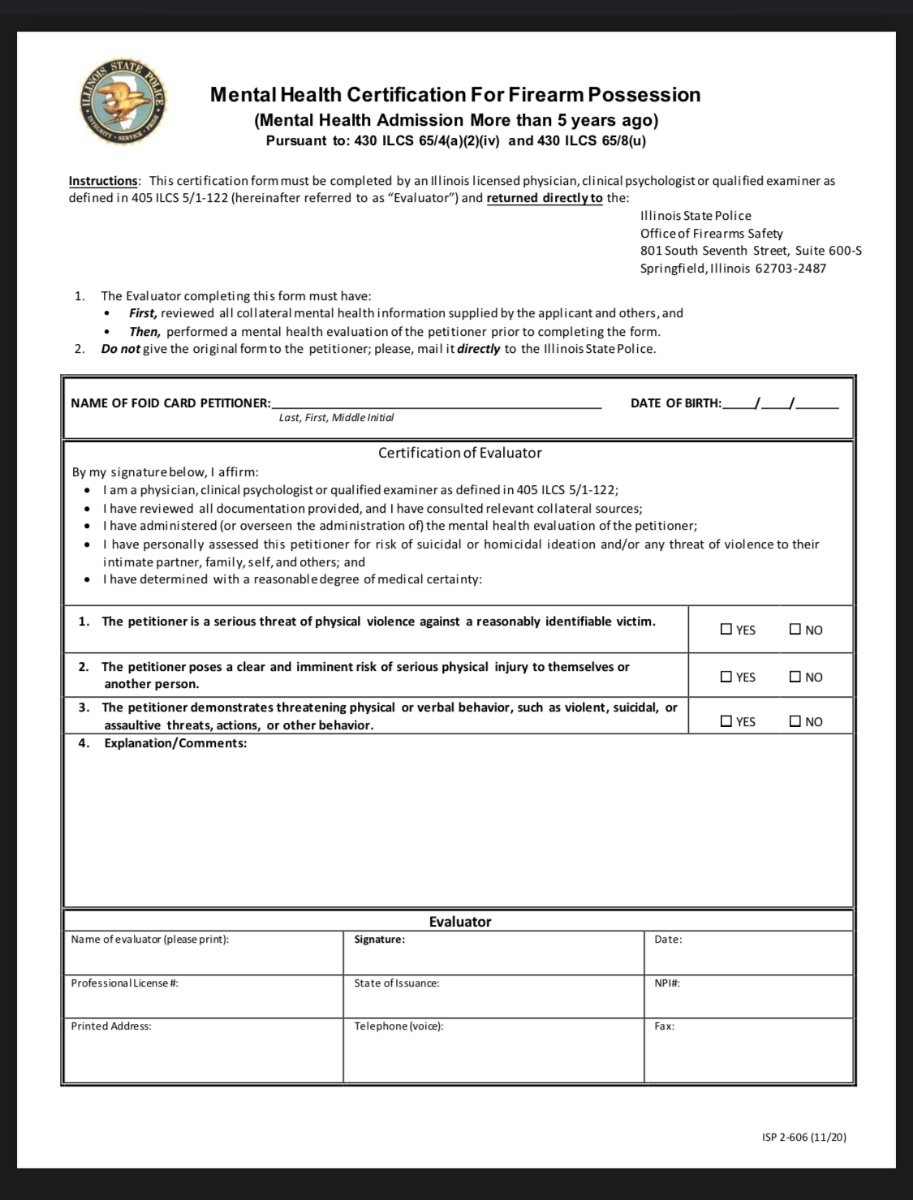 FOID Denial and Appeal for Greater Than 5 Years Mental Health ...